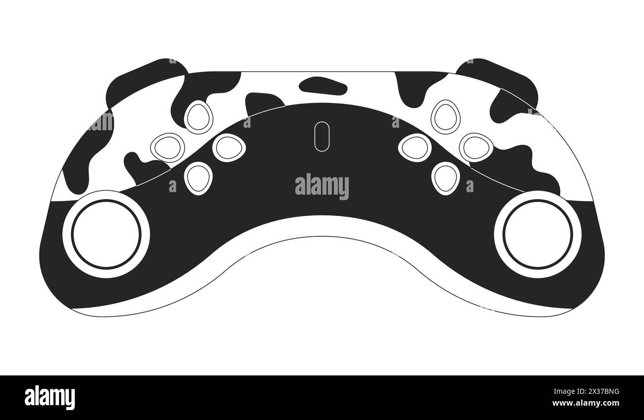 Controller joystick black and white 2D line cartoon object Stock Vector ...