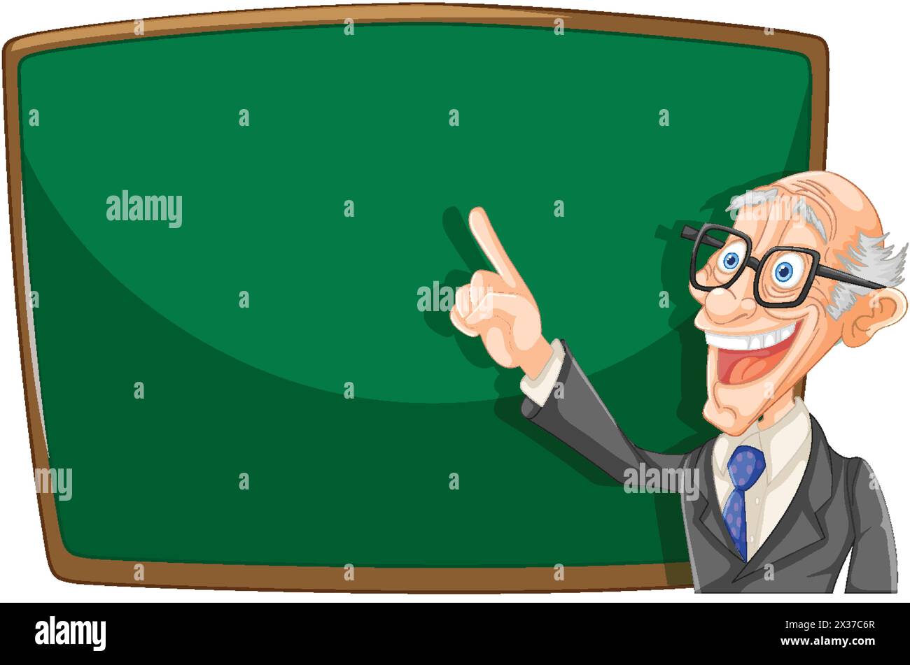 Cartoon professor pointing at an empty blackboard Stock Vector Image ...