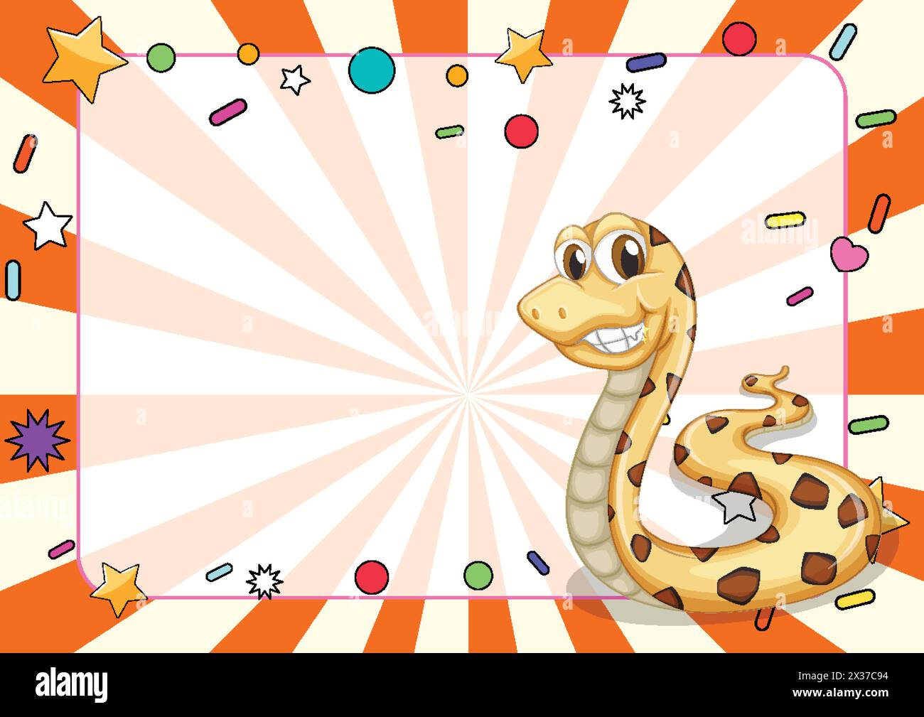 Colorful, playful snake with festive background Stock Vector Image ...