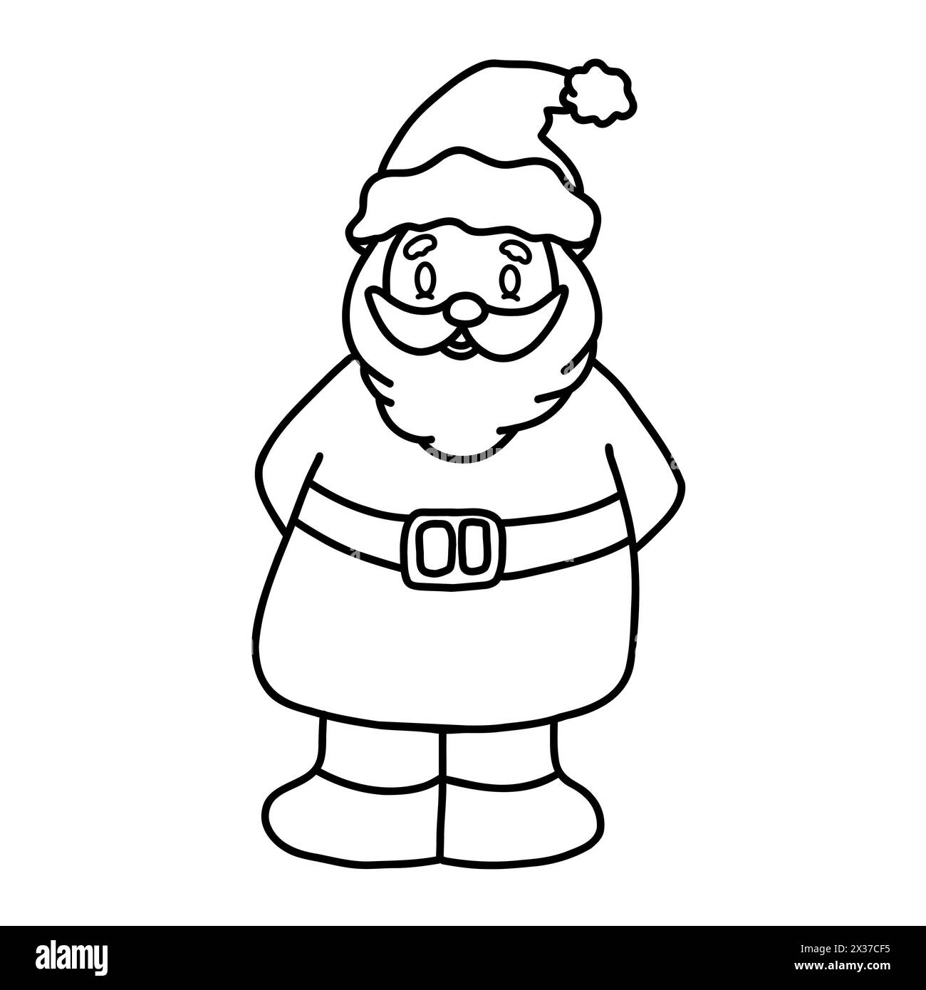 Christmas celebration sign. Santa Claus character outline illustration ...