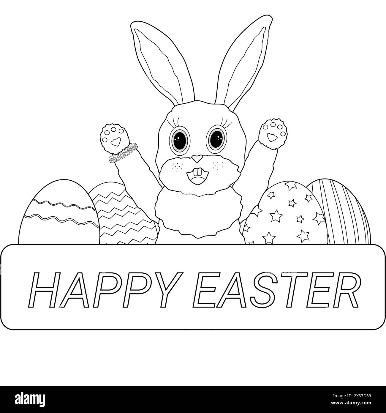 Clipart easter bunny black and white Cut Out Stock Images & Pictures ...