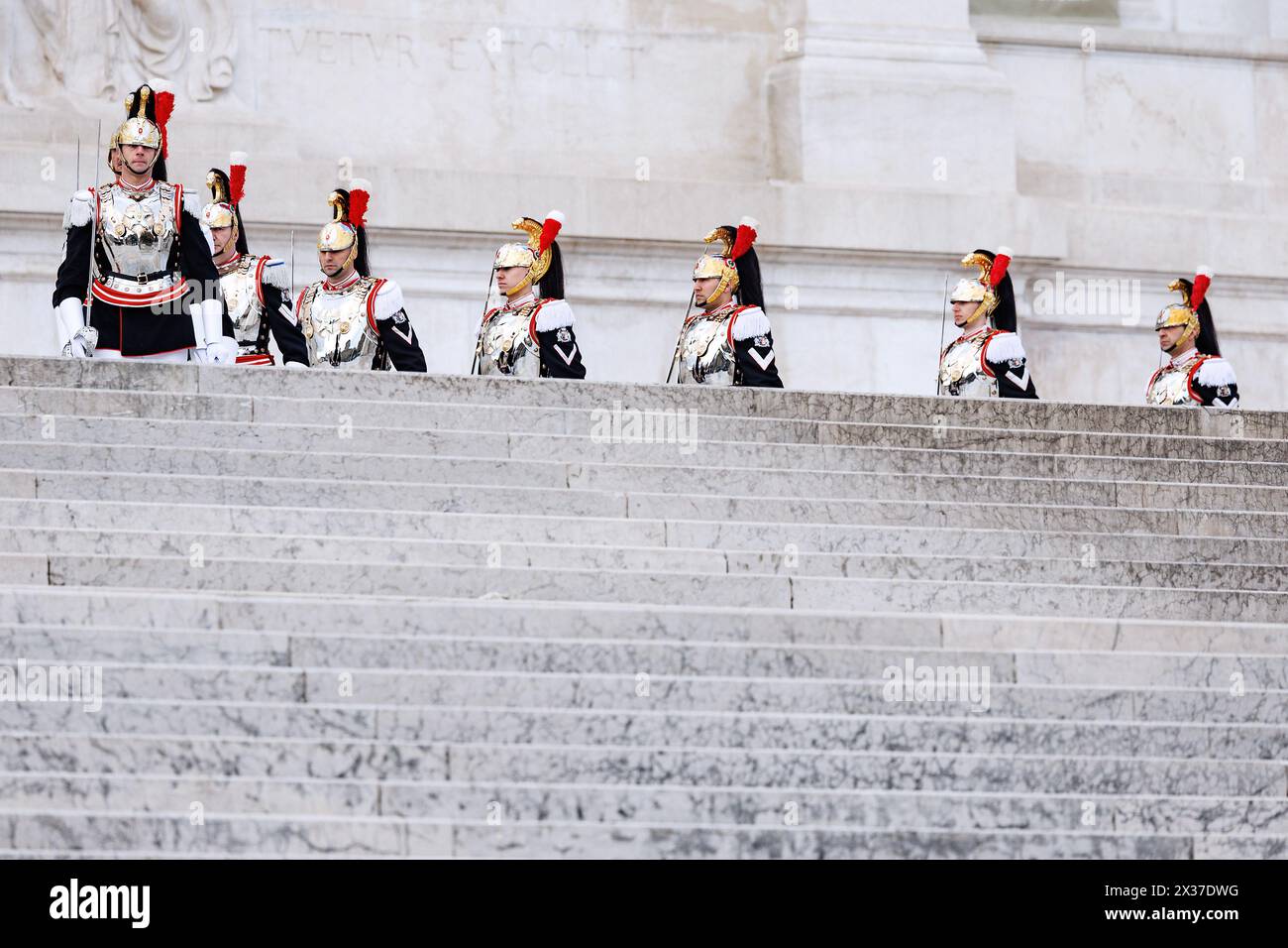 Roma, Italia. 25th Apr, 2024. Corazzieri durante la cerimonia all ...
