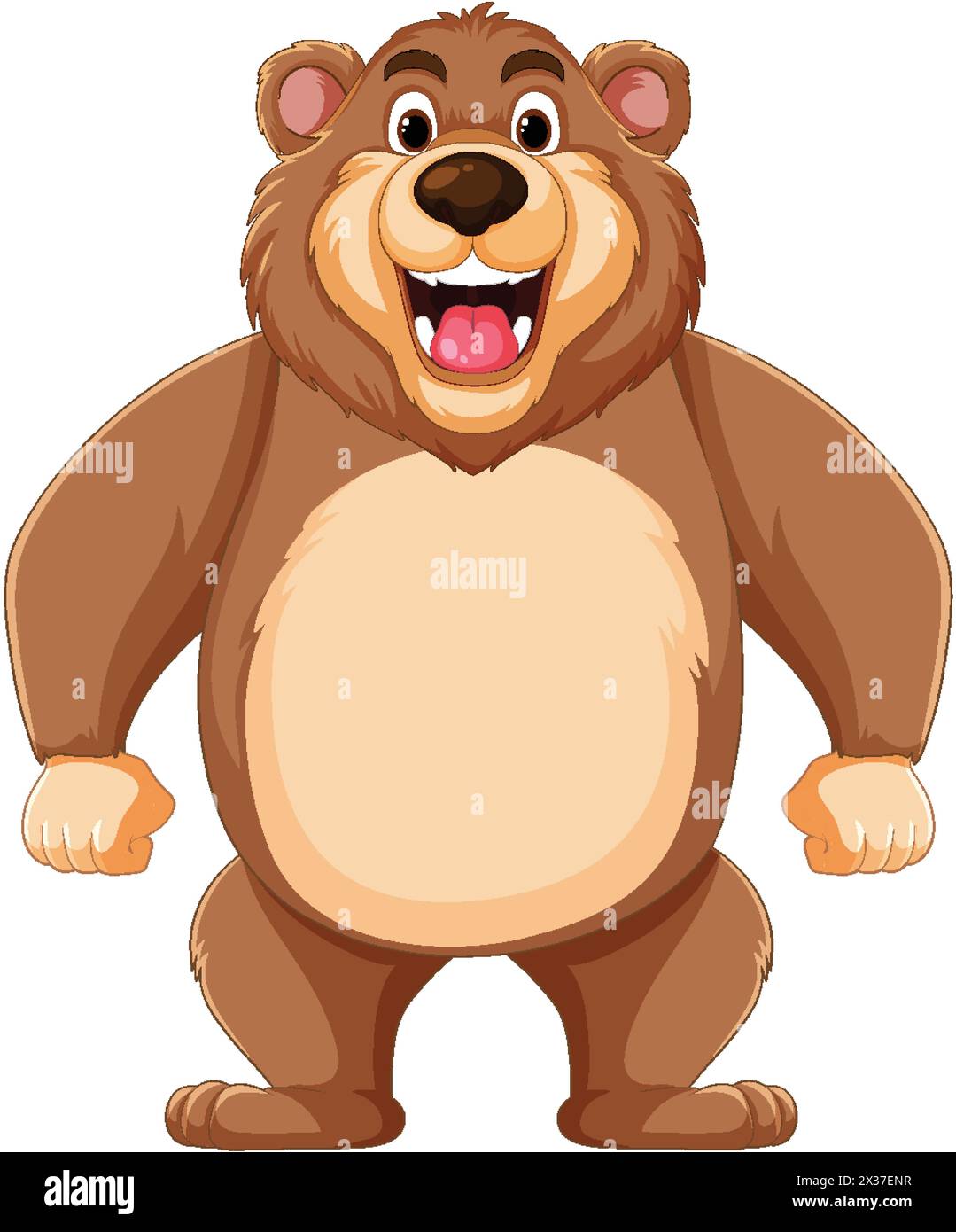 A happy brown bear illustrated in vector format Stock Vector Image ...