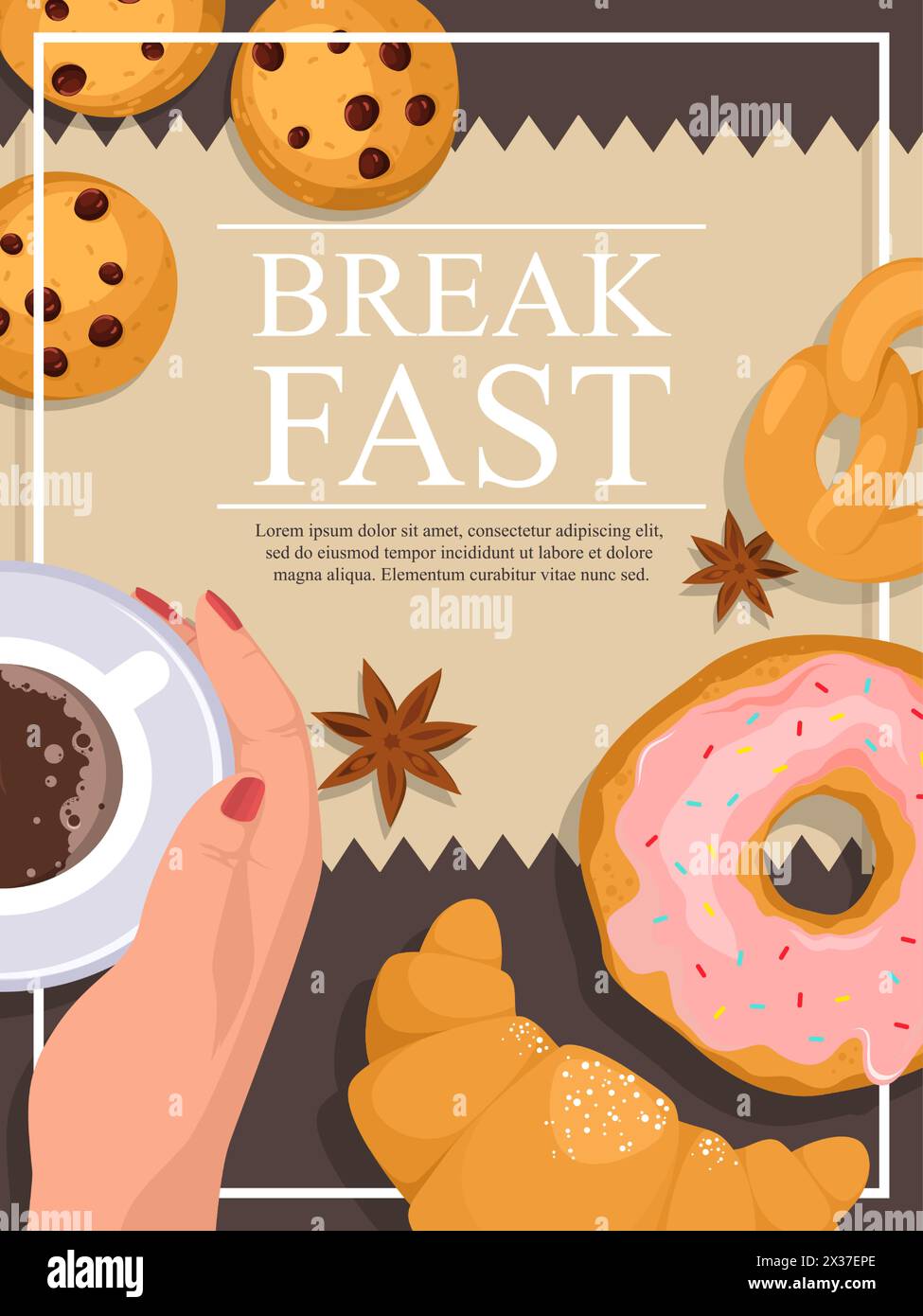 Break fast flyer, poster or menu cover template Stock Vector Image ...