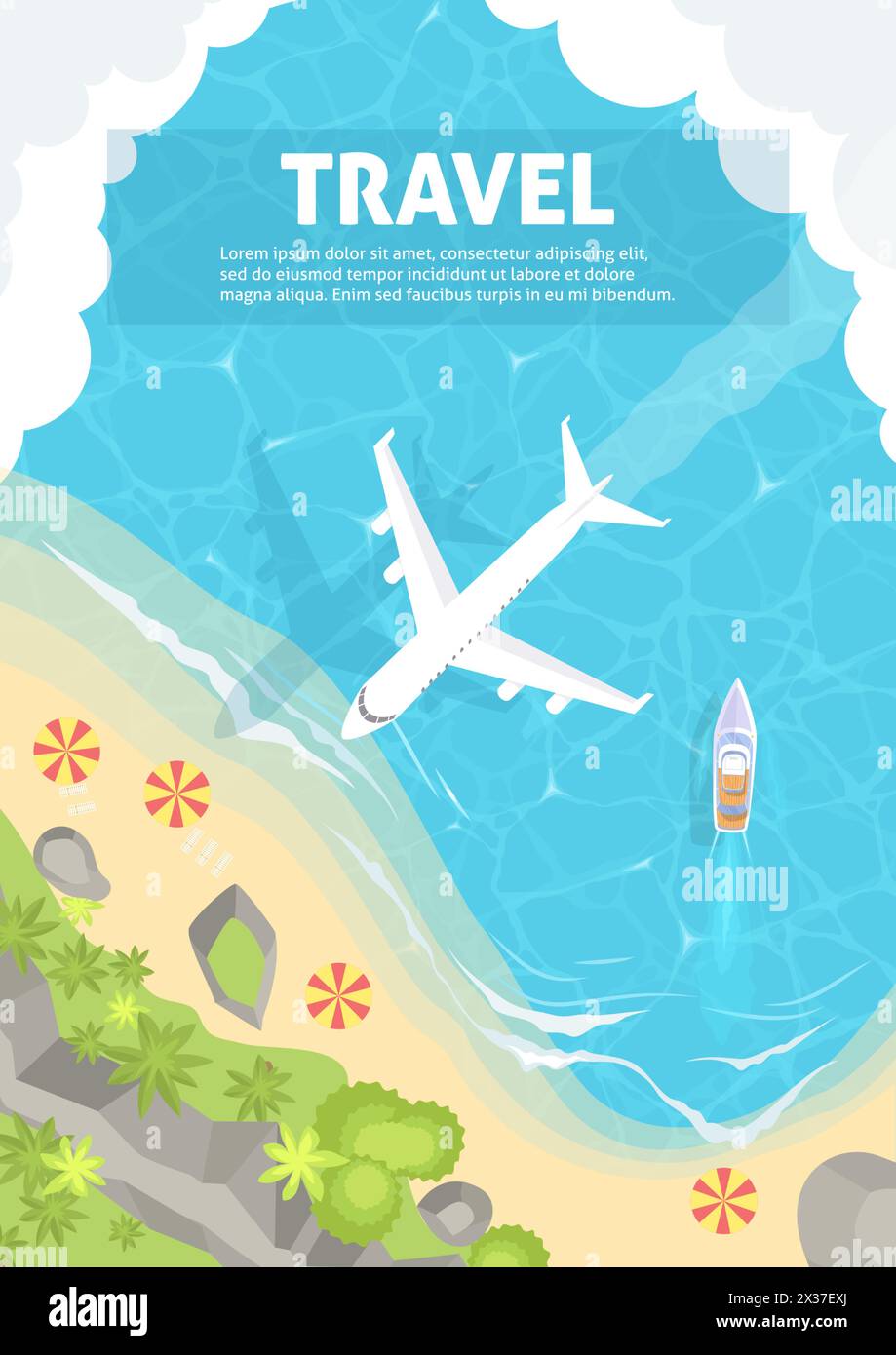 Aircraft flying over sea Stock Vector Images - Alamy