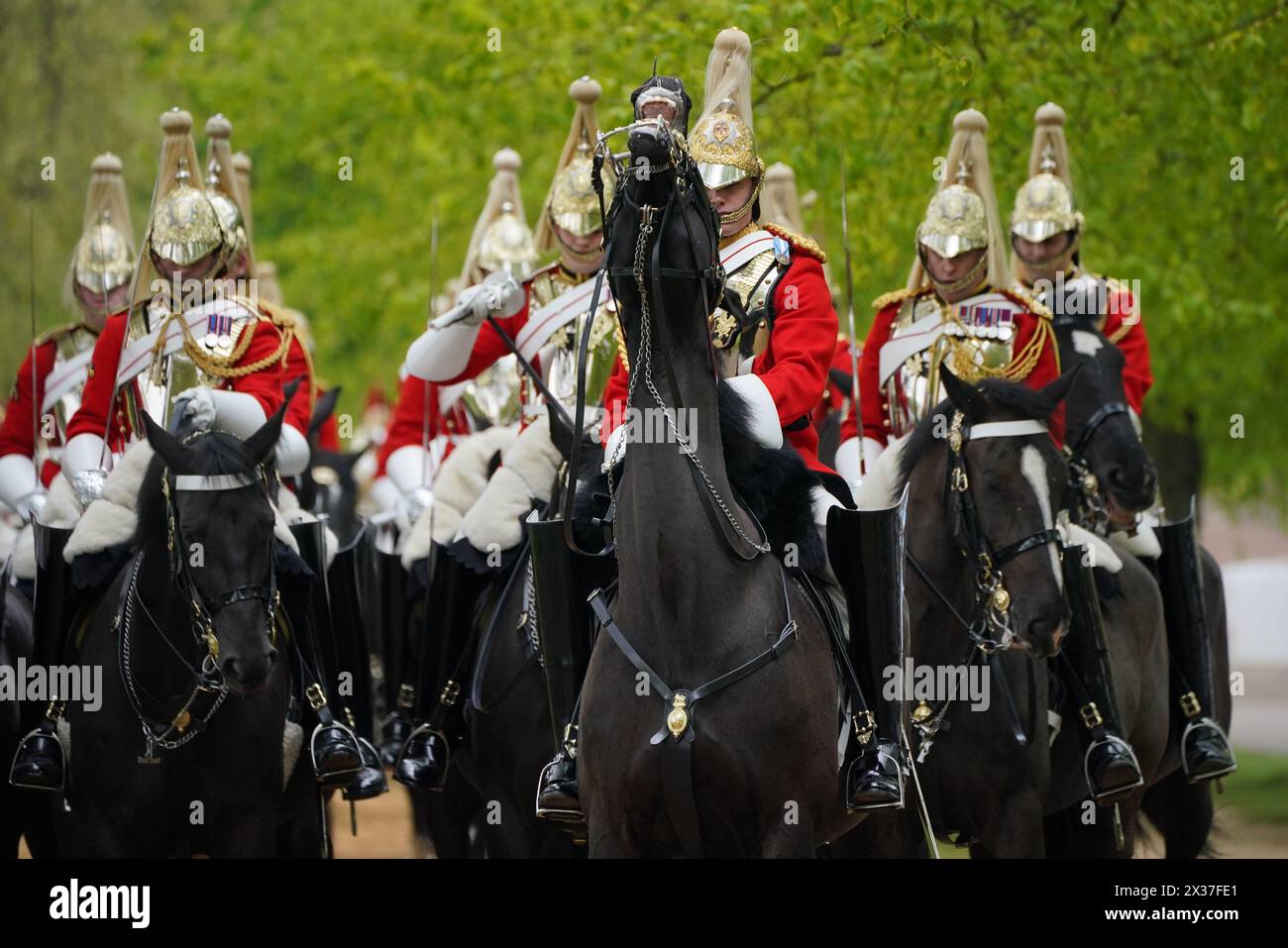 Members of the Household Cavalry on parade during the Major General's ...
