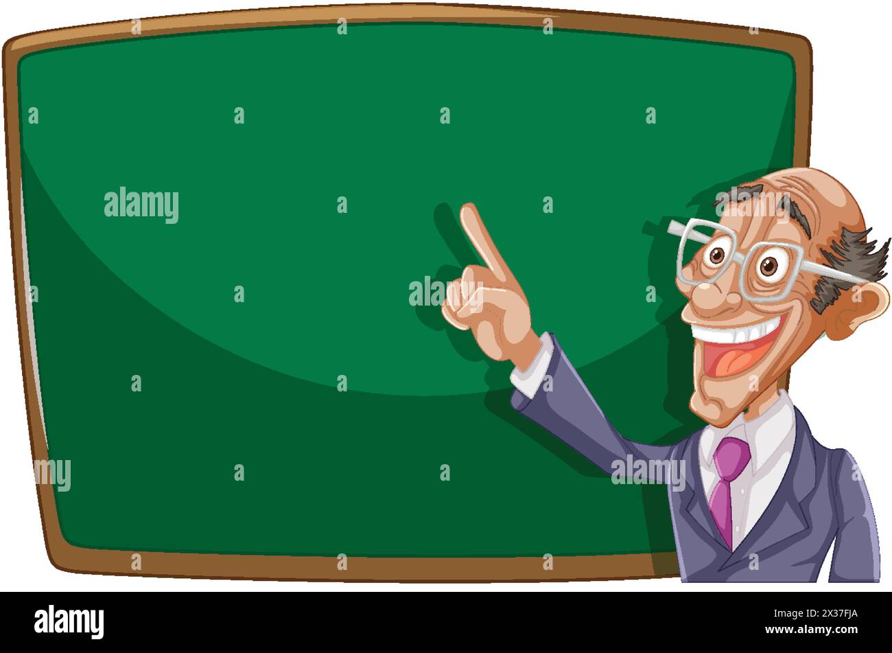 Animated teacher pointing at an empty blackboard Stock Vector Image ...