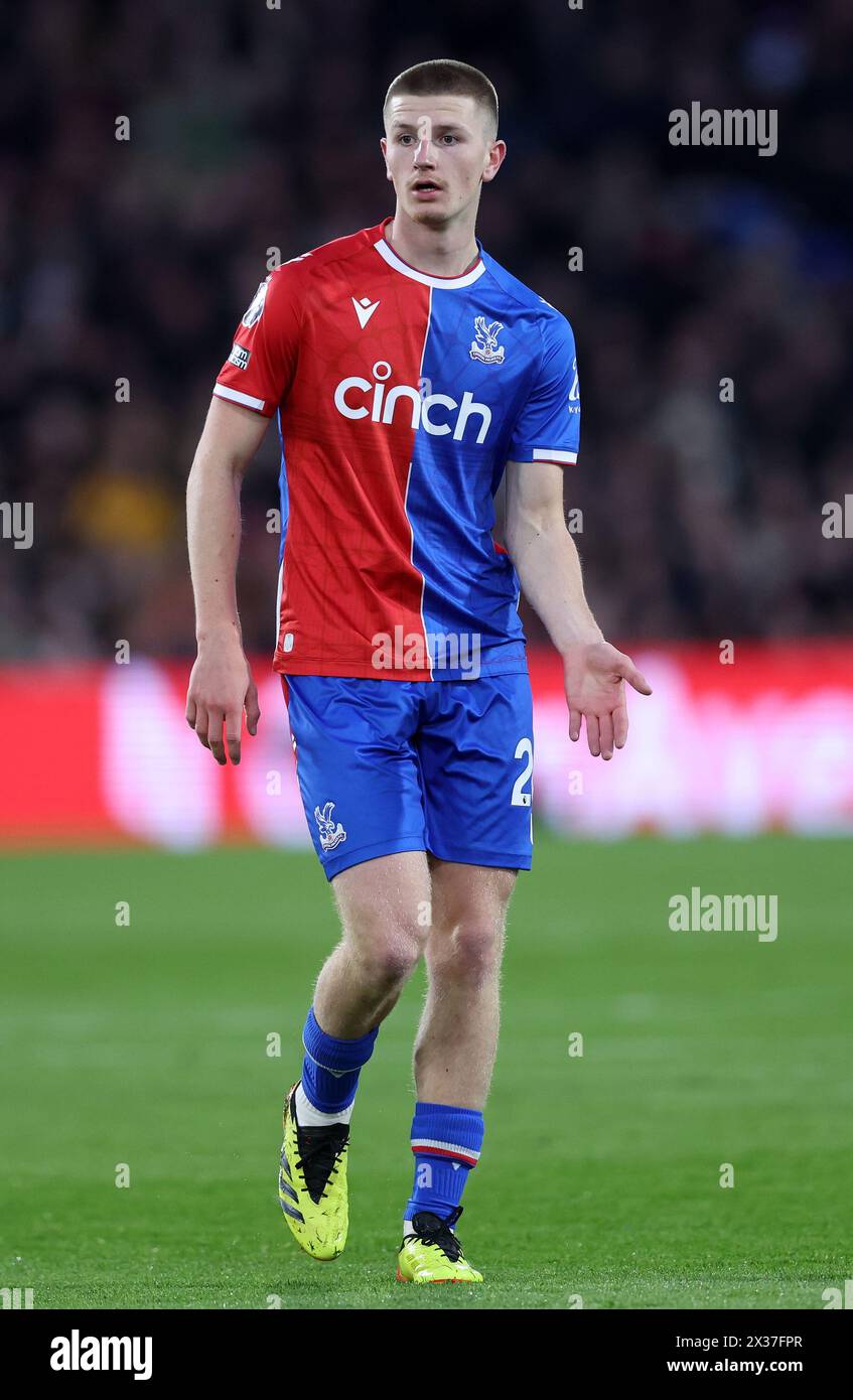 London, UK. 24th Apr, 2024. Adam Wharton of Crystal Palace during the Premier League match at ...