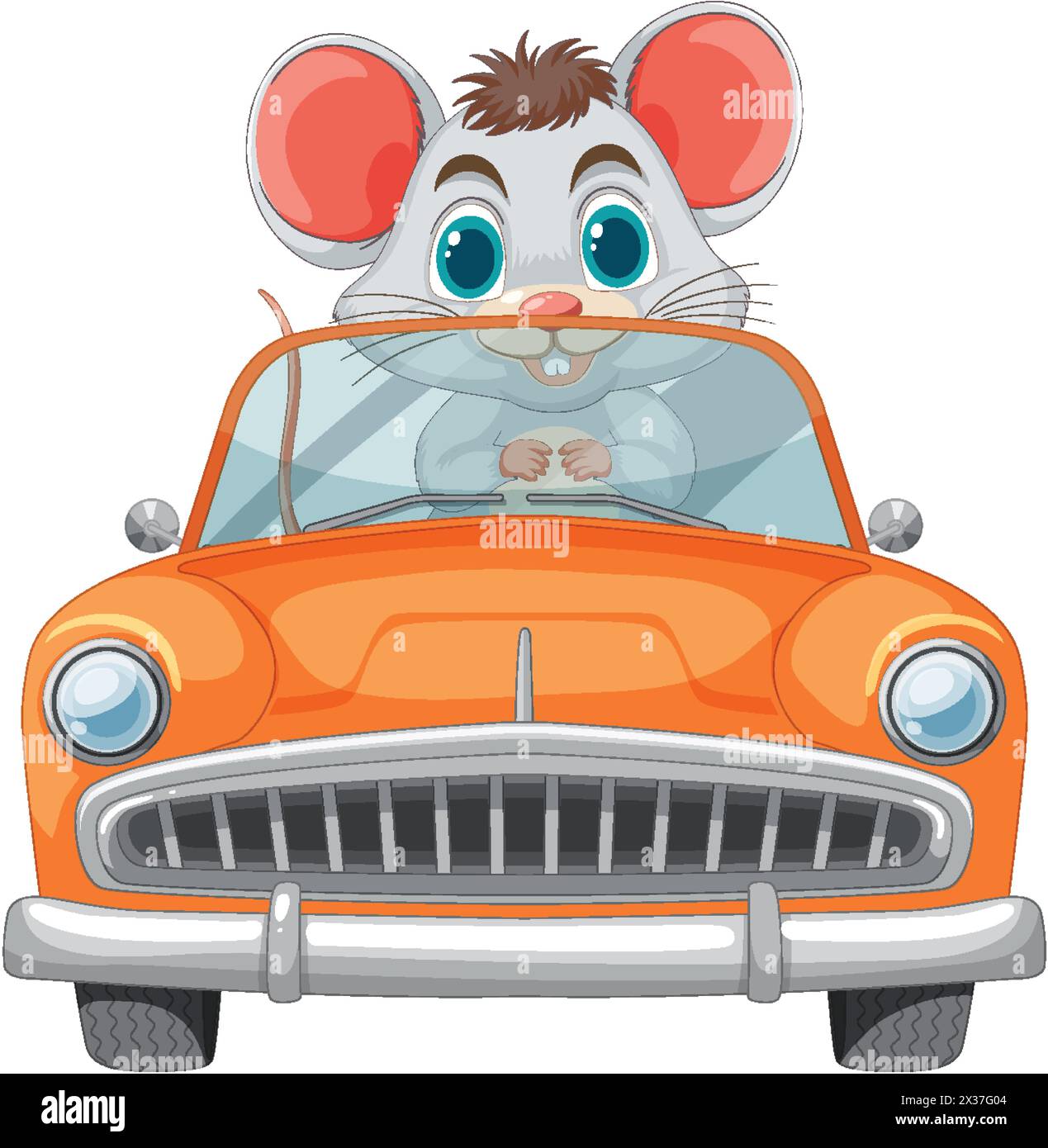 Cute cartoon mouse driving a vintage vehicle Stock Vector Image & Art ...