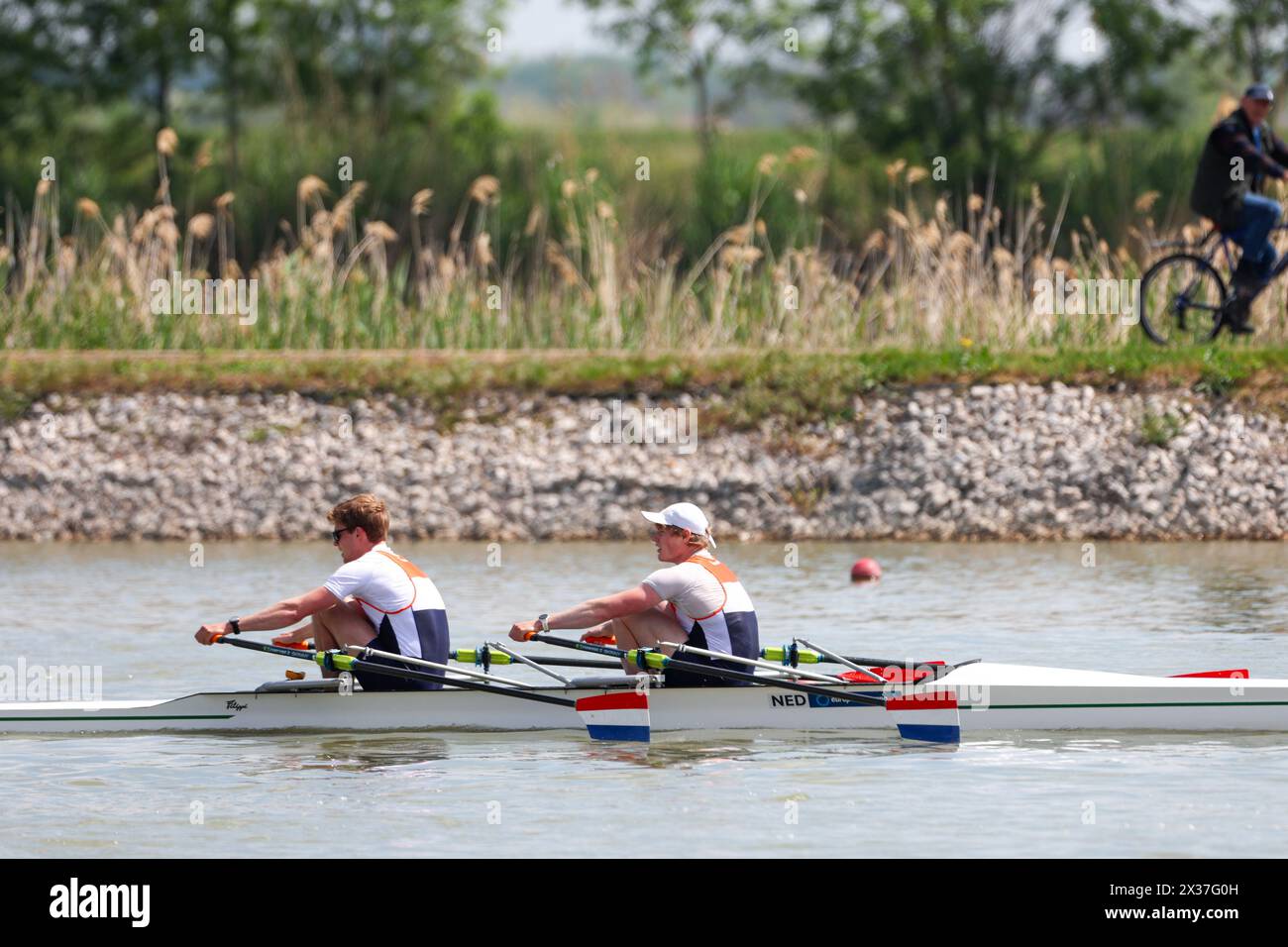 SZEGED, HUNGARY - APRIL 24: Jelle Bakker of the Netherlands and Lucas ...