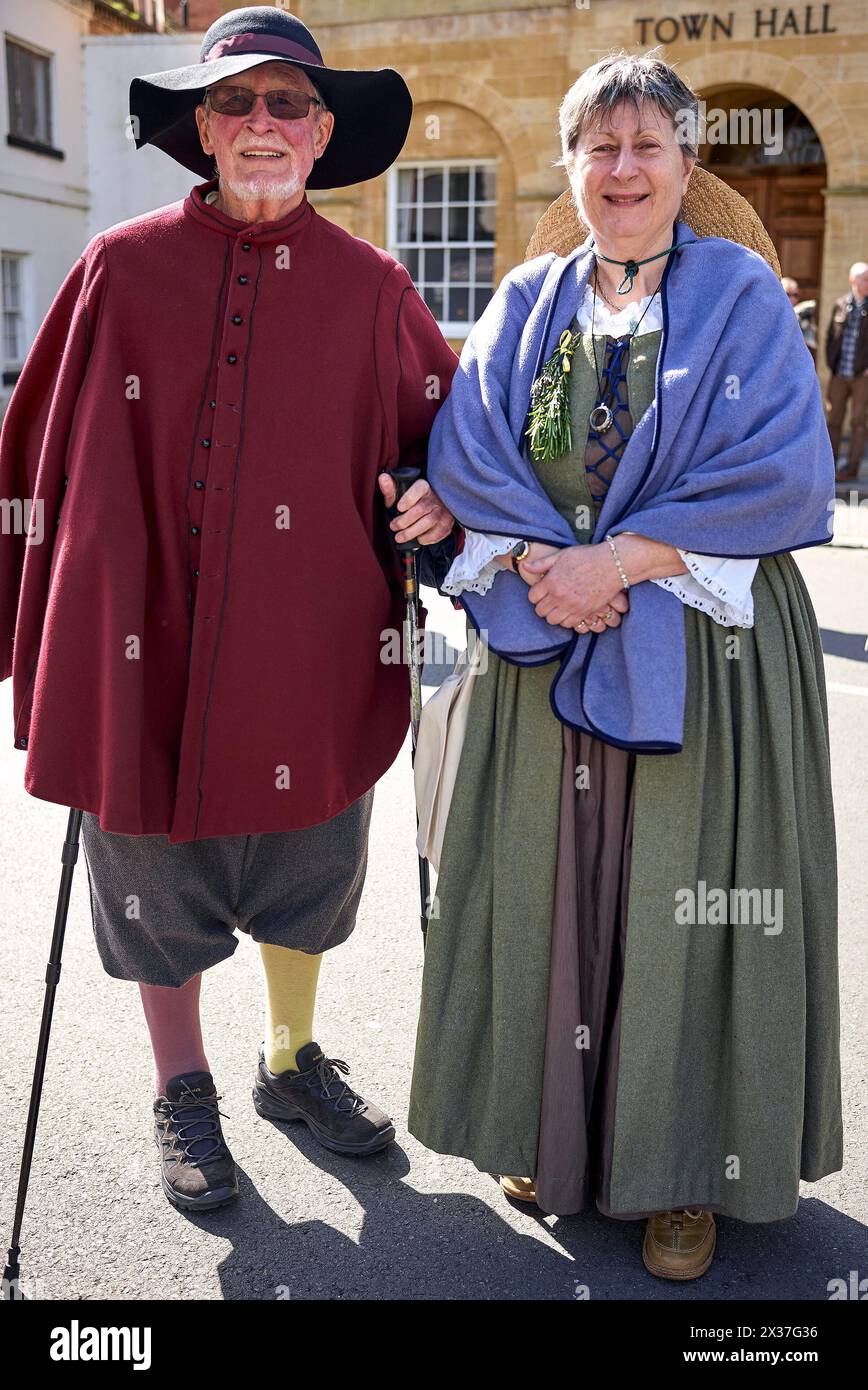 Tudor costume. Shakespeare celebration parade with local people dressed ...