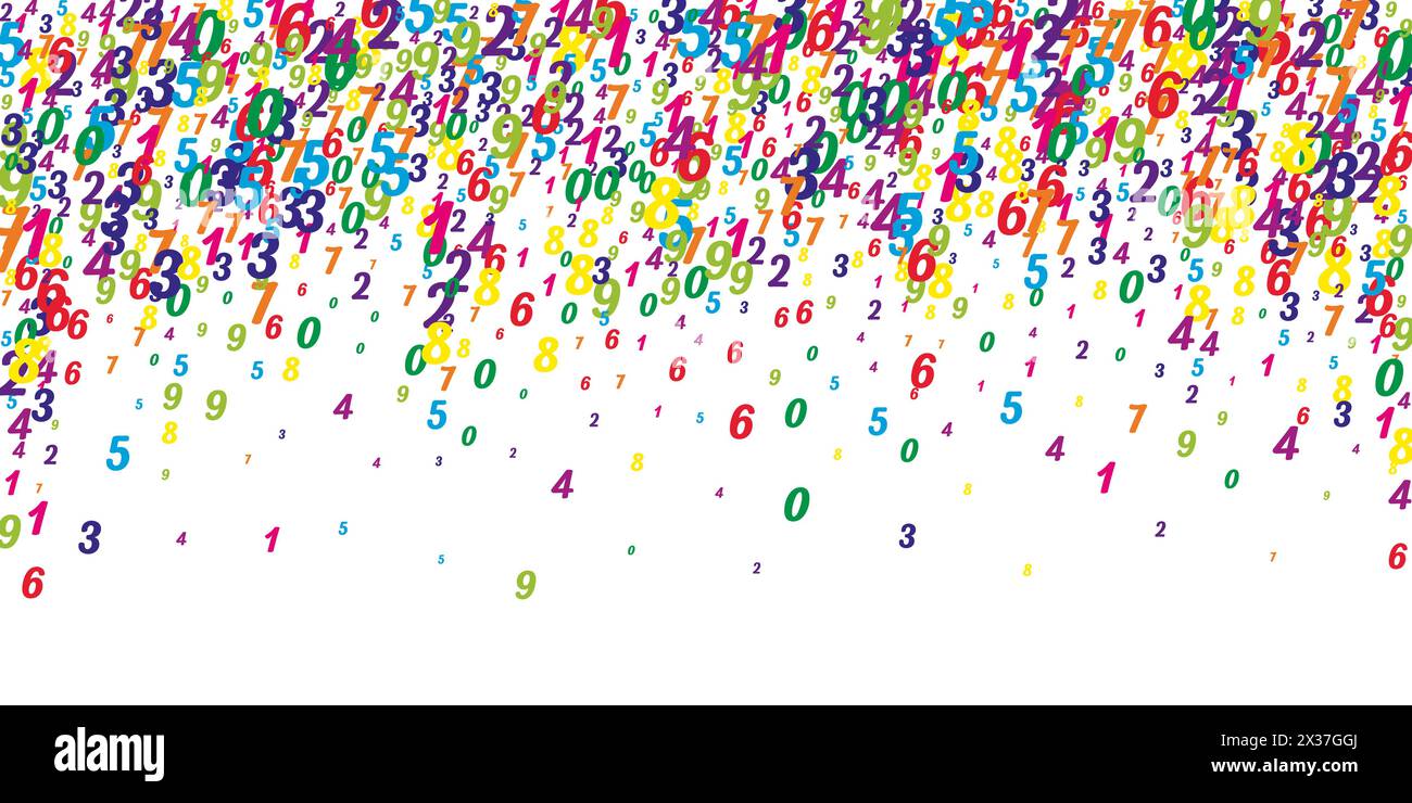 Concept of school background. Colorful childish numbers and digits ...