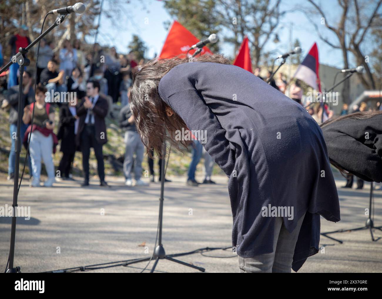 Zemun, Serbia, March 23, 2024: A performance of South Korean troupe ...