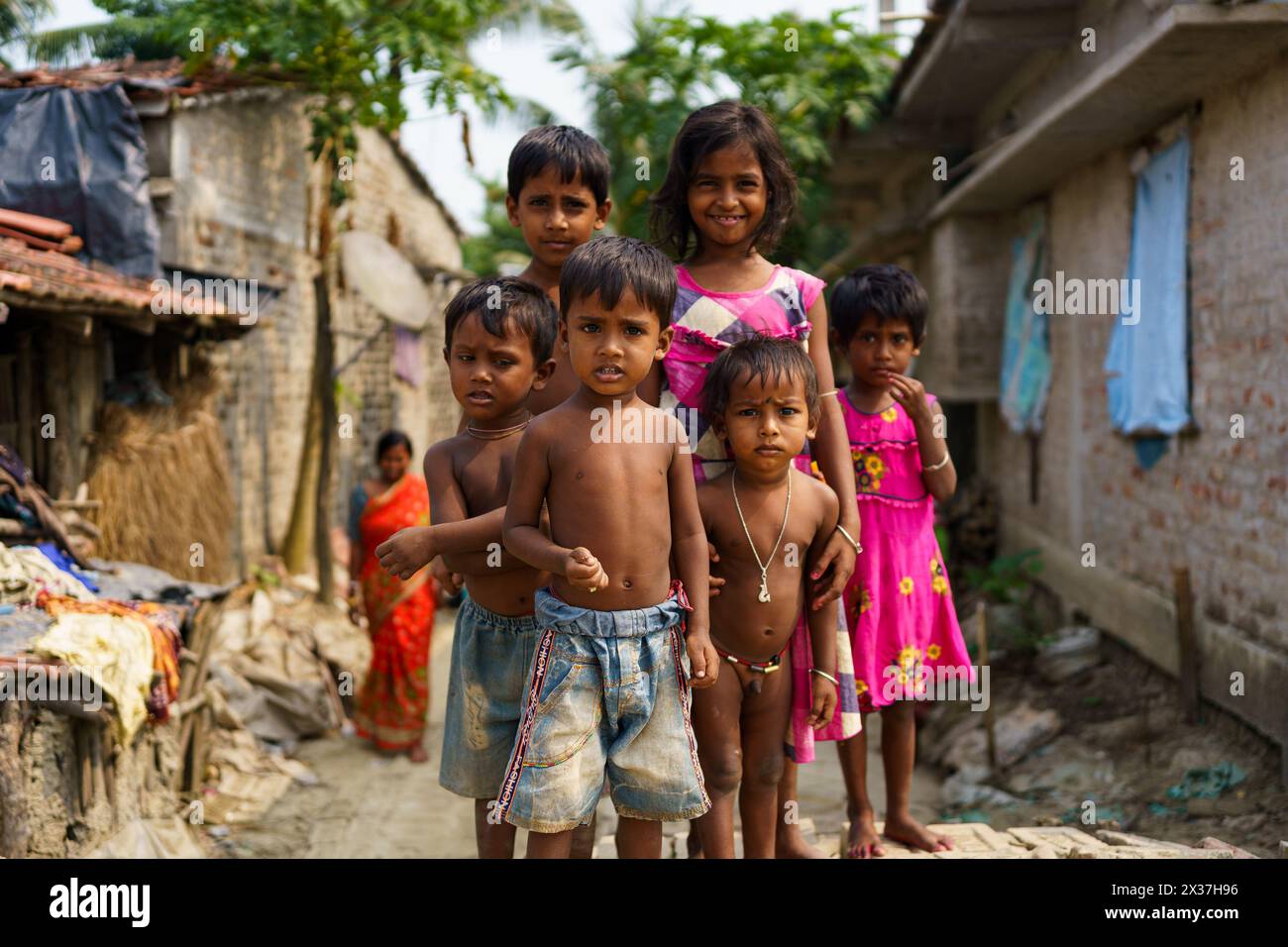 Sundarbans, India - 20 October 2023: group portrait of happy smiling ...