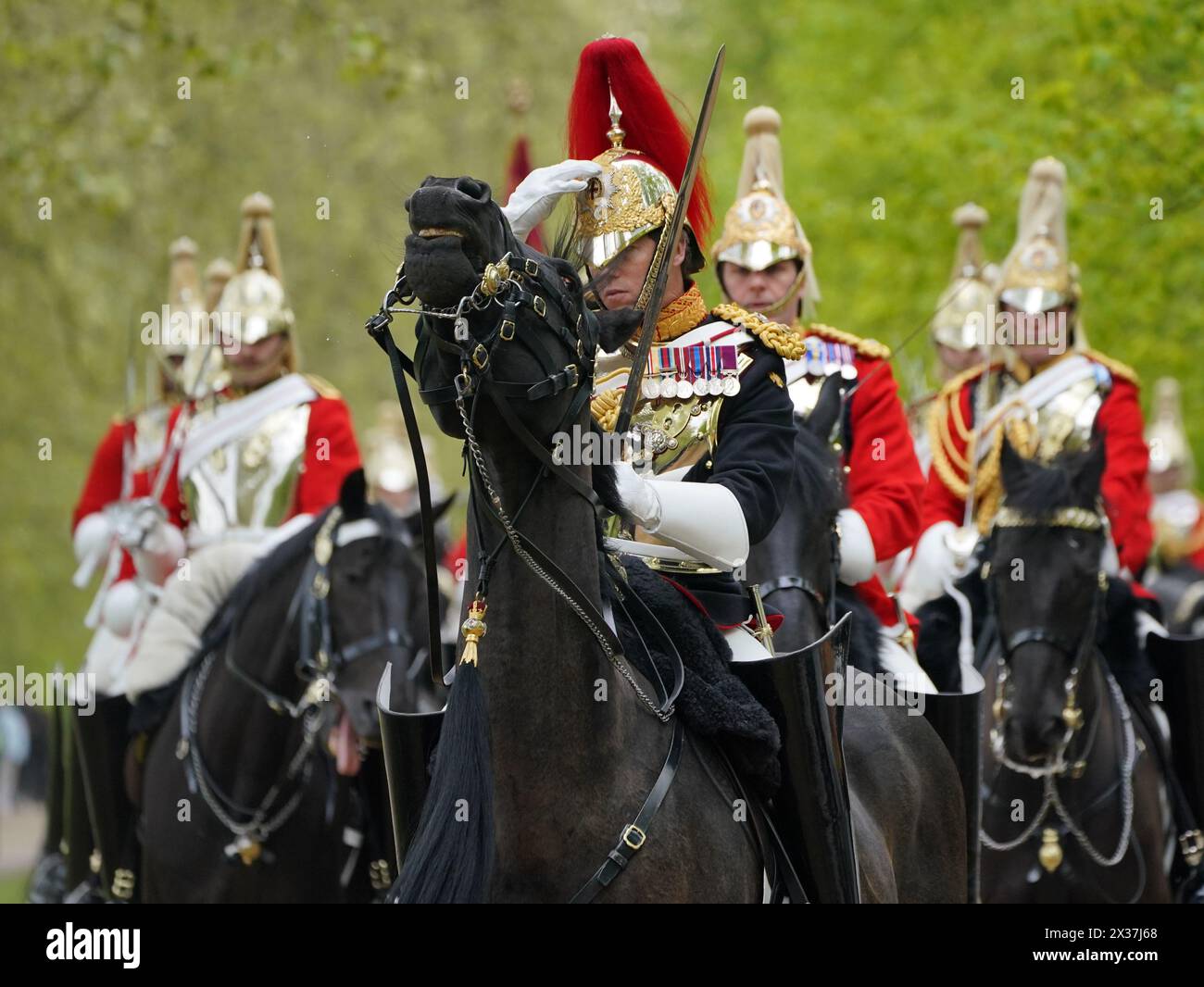 Members of the Household Cavalry on parade during the Major General's ...