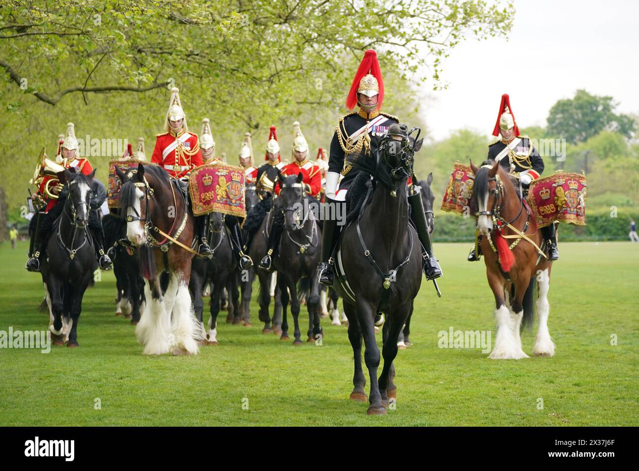 Members of the Household Cavalry on parade during the Major General's ...