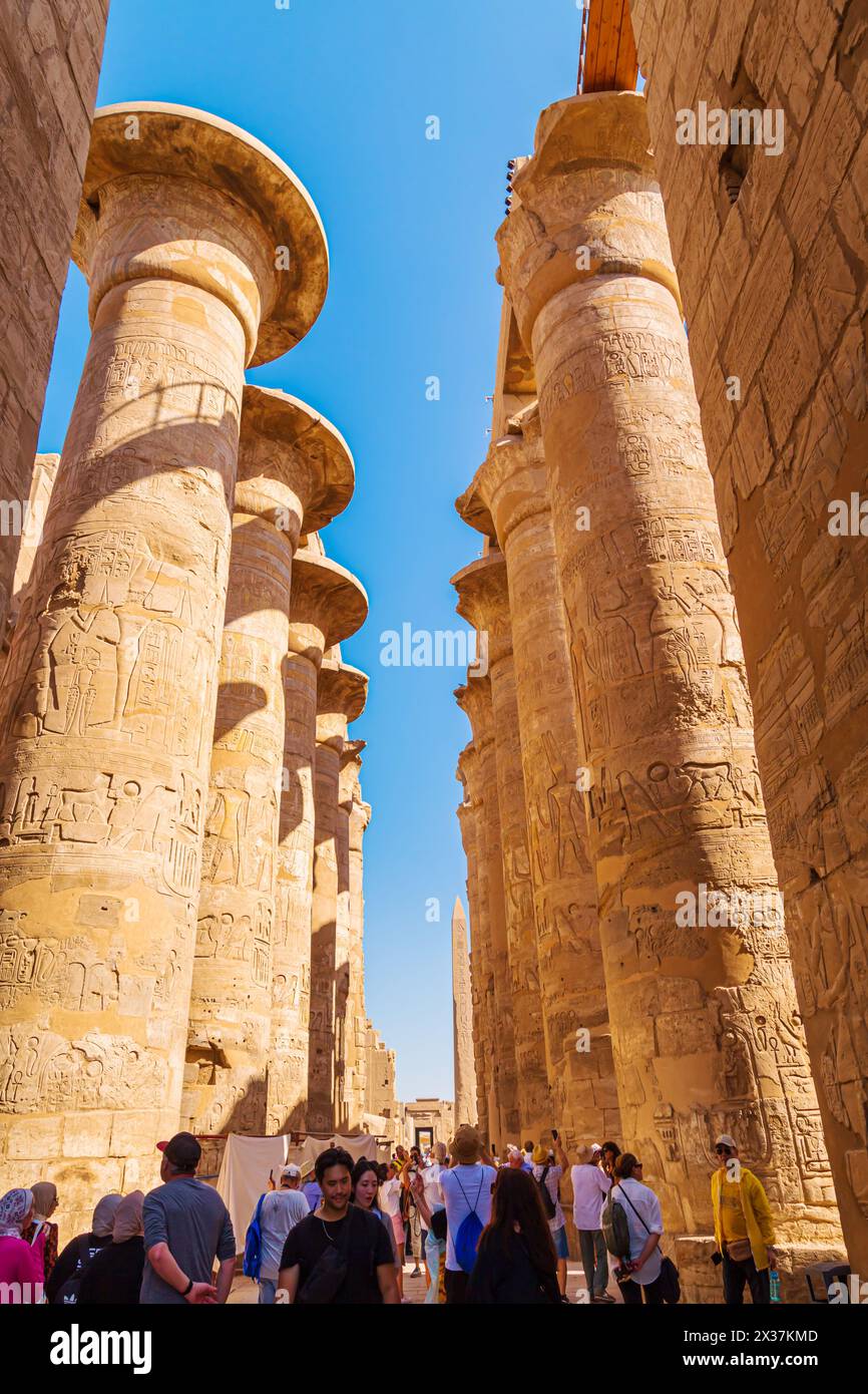 Ancient temple complex of Karnak. Hypostyle hall. Luxor, Egypt ...