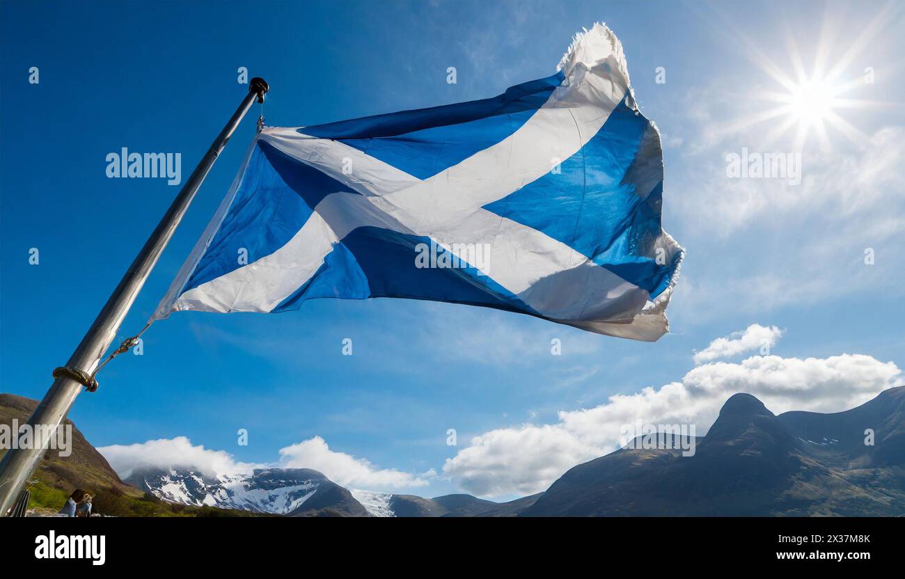 Die Fahne von Schottland flattert im Wind Stock Photo - Alamy