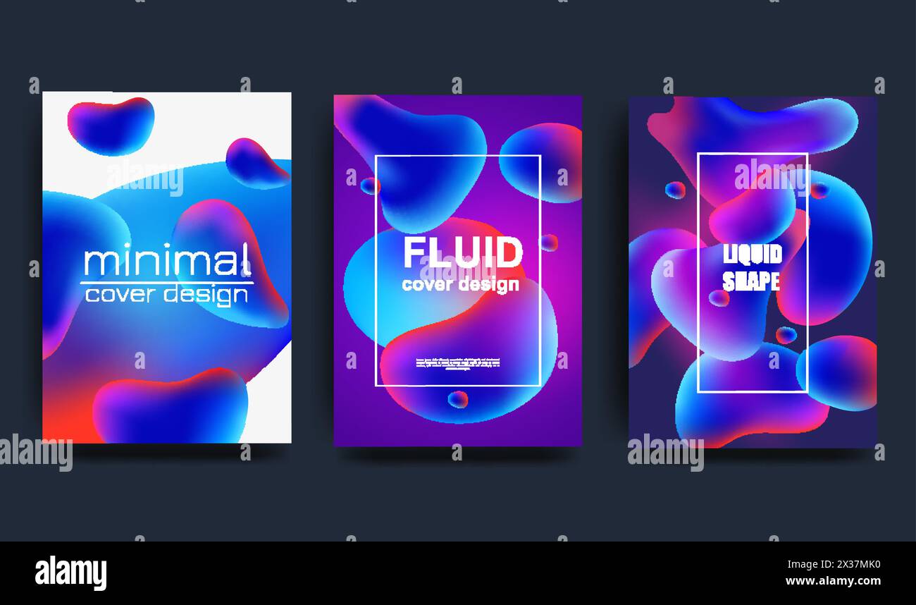 Abstract liquid vector shapes collection, modern colorful gradient ...