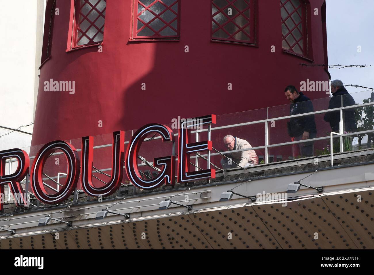 A view of the Moulin Rouge windmill after it lost his wings on April 25 ...
