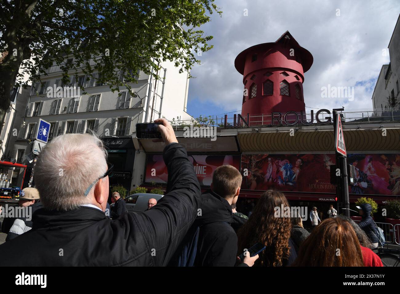 A view of the Moulin Rouge windmill after it lost his wings on April 25 ...