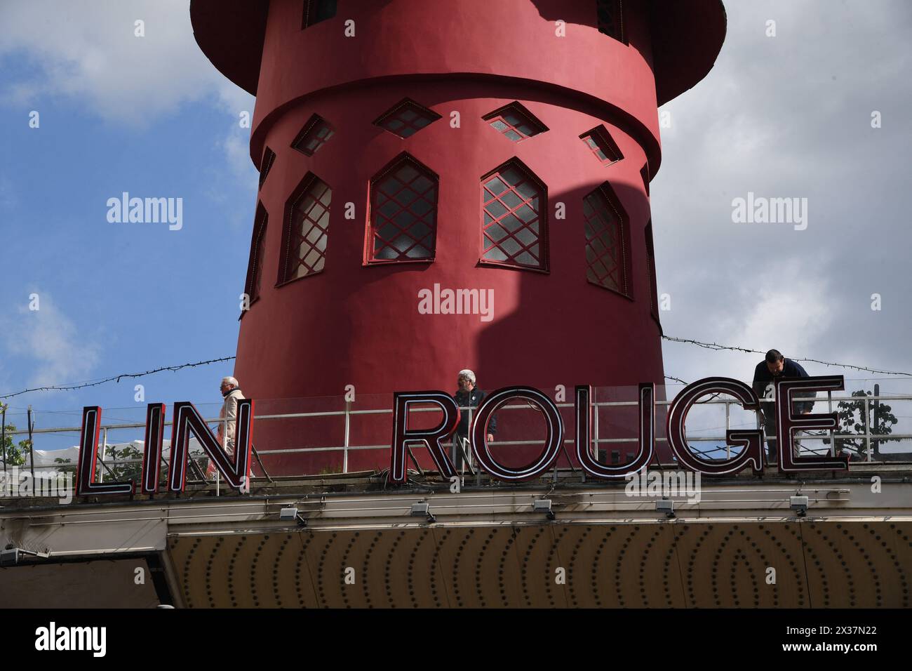 A view of the Moulin Rouge windmill after it lost his wings on April 25 ...