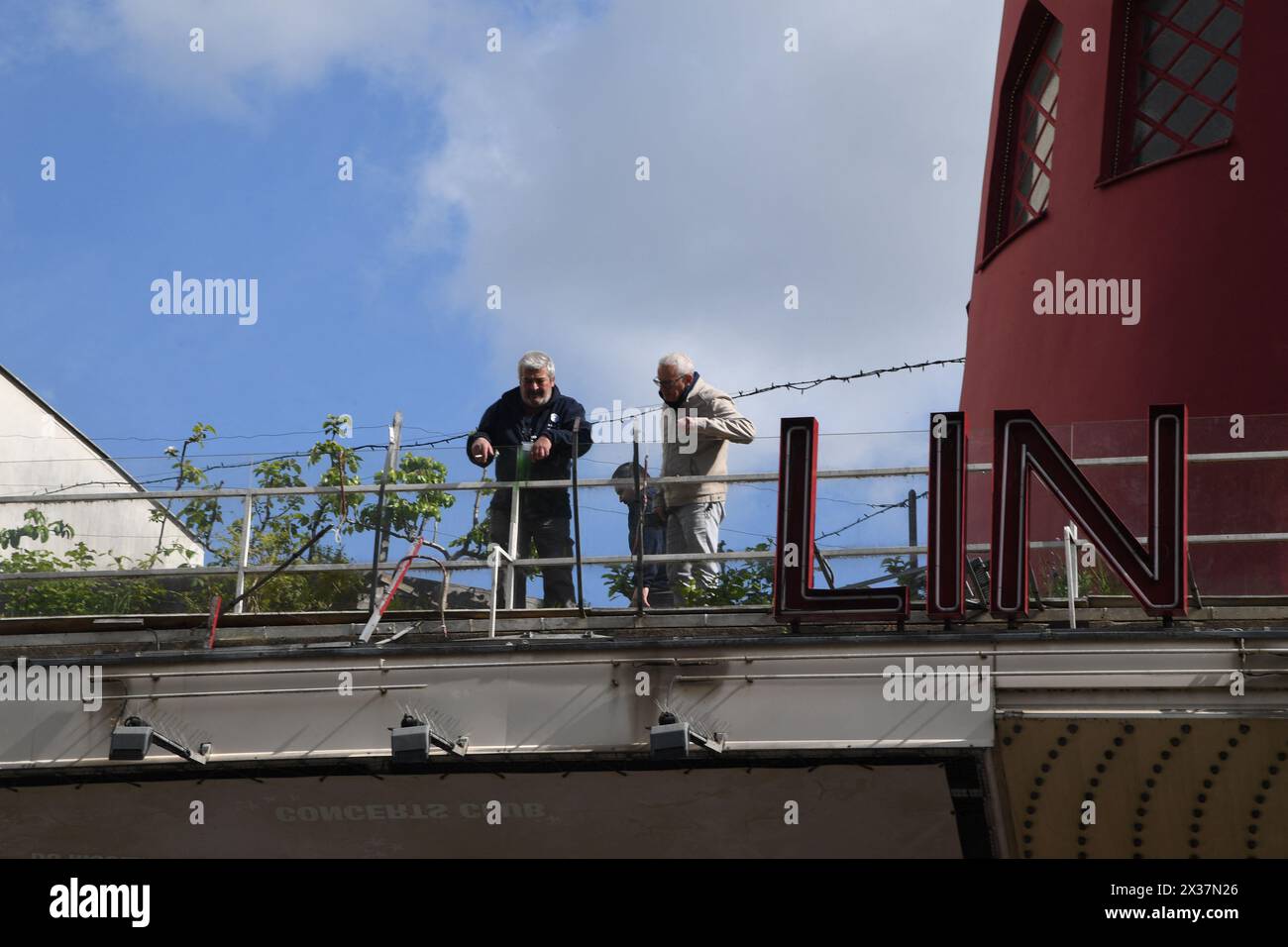 A view of the Moulin Rouge windmill after it lost his wings on April 25 ...