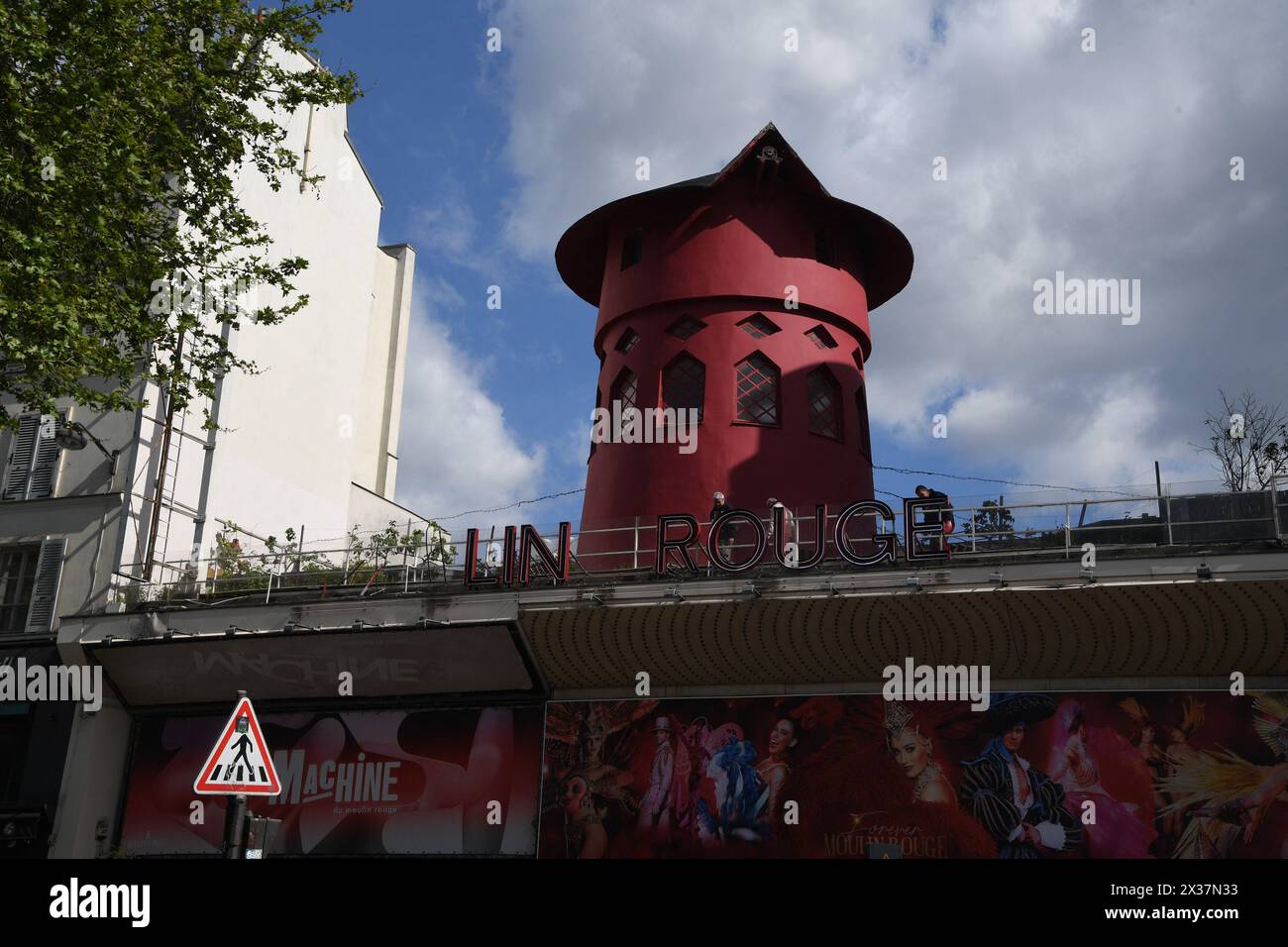 A view of the Moulin Rouge windmill after it lost his wings on April 25 ...