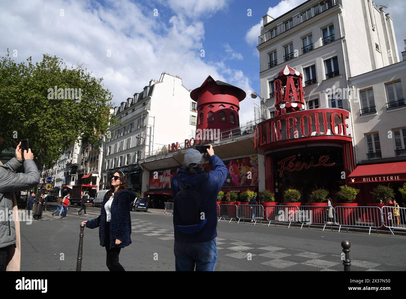 A view of the Moulin Rouge windmill after it lost his wings on April 25 ...