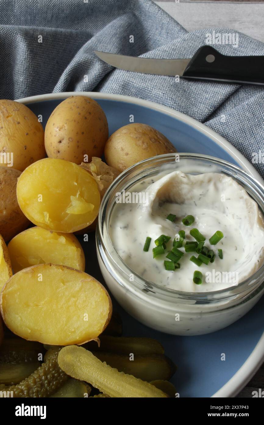 Creamy Herring with Boiled Potatoes and Pickles: Traditional German ...