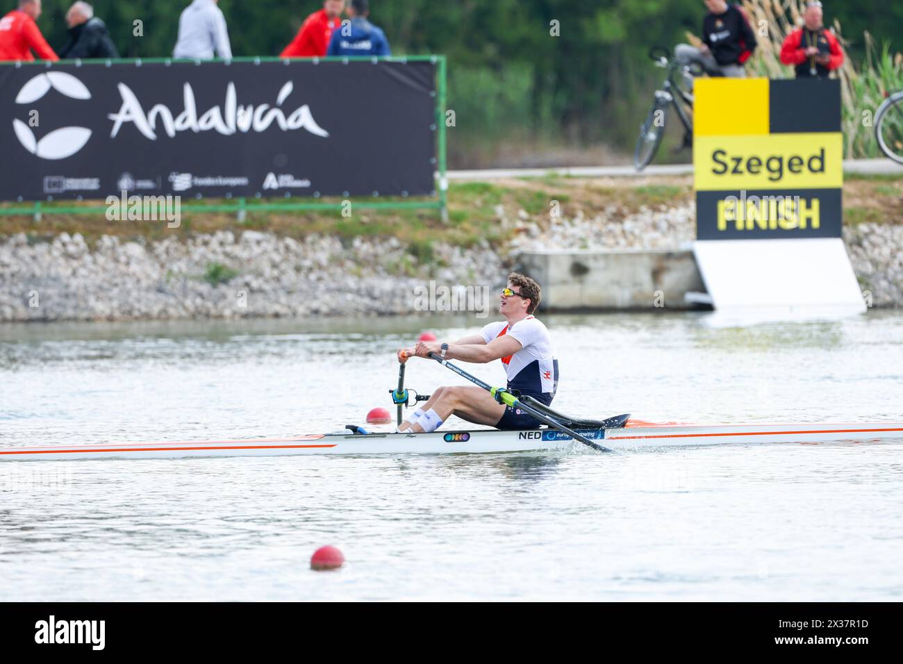SZEGED, HUNGARY - APRIL 24: Pieter van Veen of the Netherlands compete ...