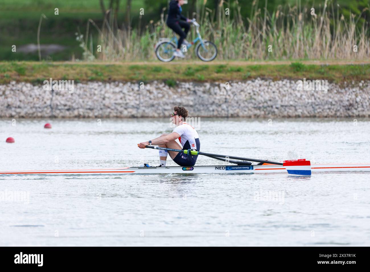 SZEGED, HUNGARY - APRIL 24: Pieter van Veen of the Netherlands compete ...