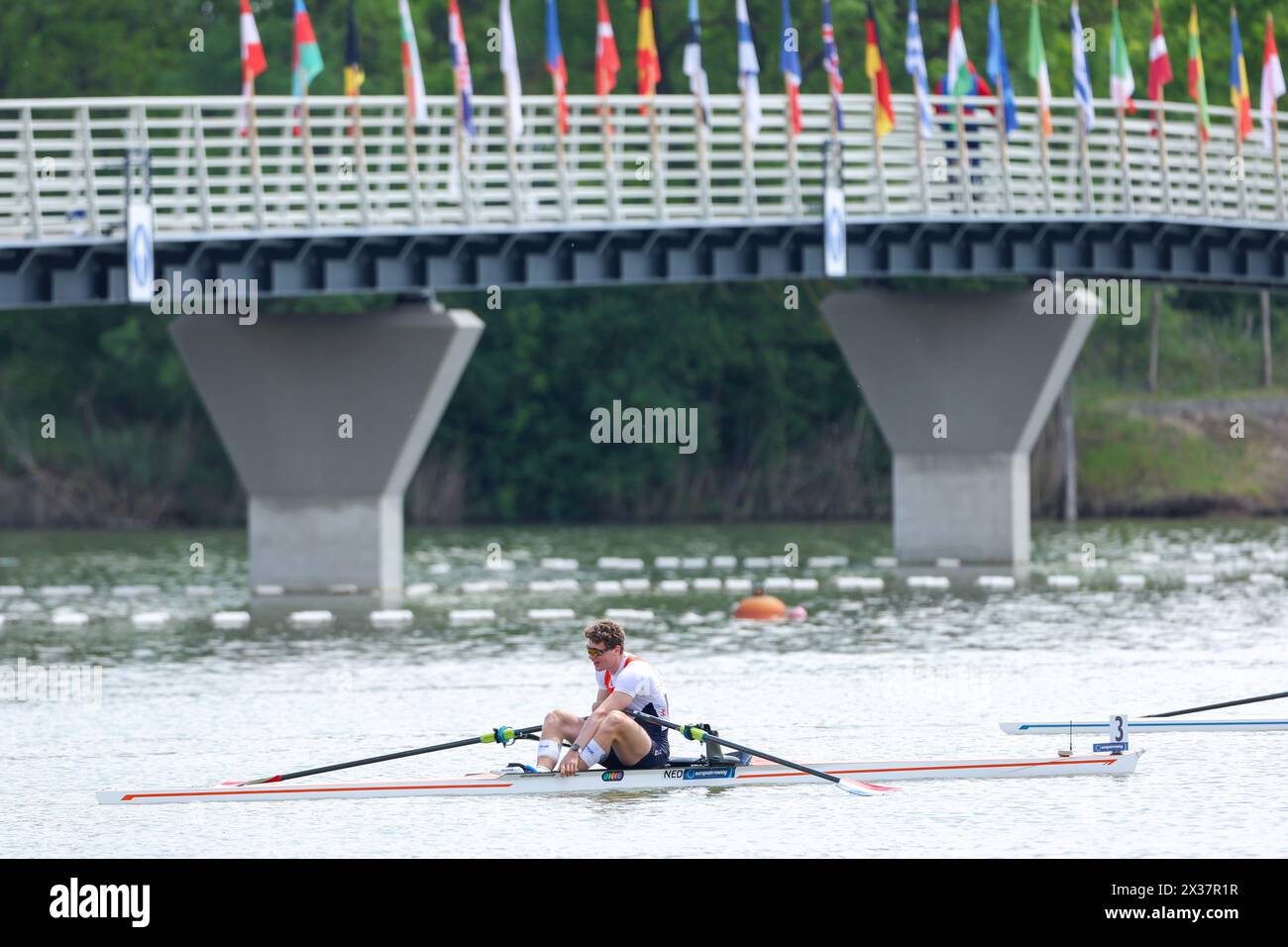 SZEGED, HUNGARY - APRIL 24: Pieter van Veen of the Netherlands compete ...