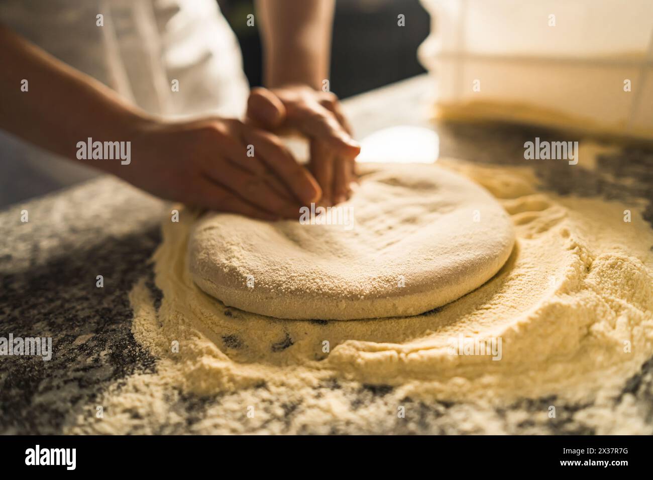 Italian chef stretches pizza hands hi-res stock photography and images ...