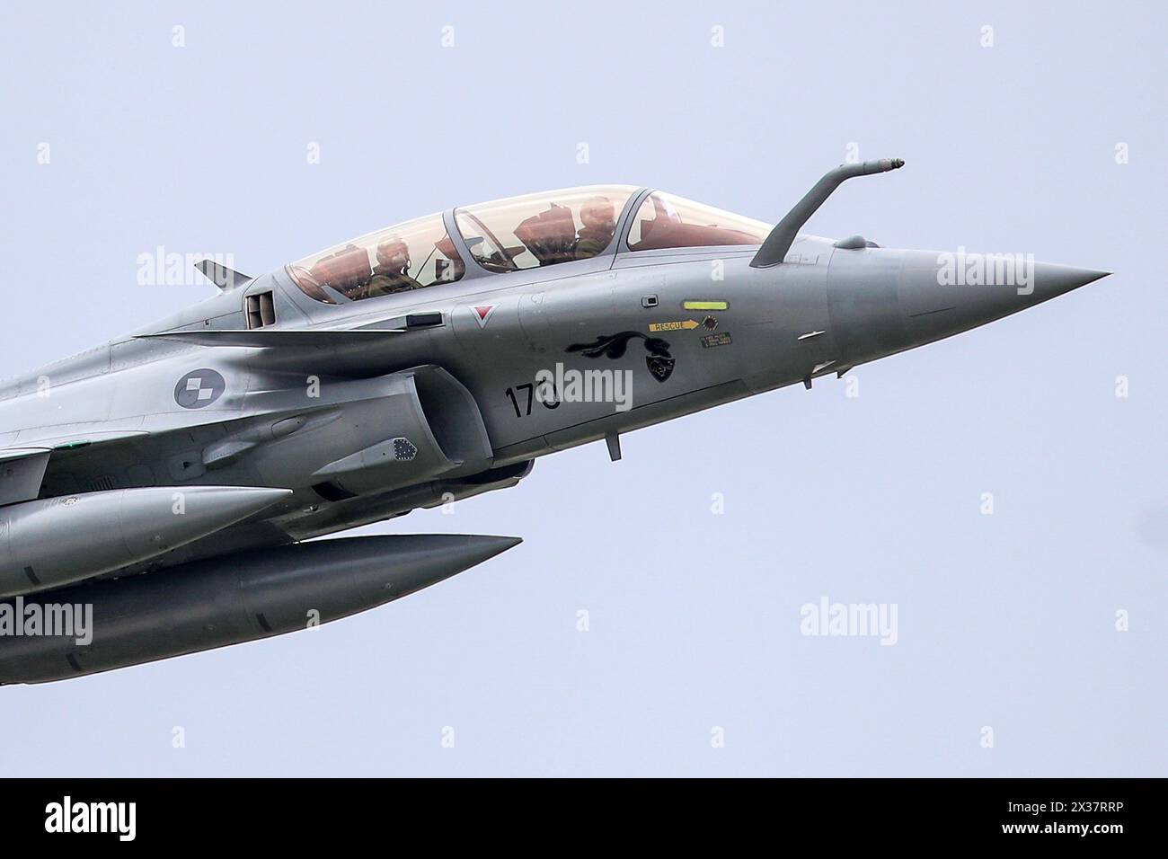 Velika Gorica, Croatia. 25th Apr, 2024. Rafale two-seater fighter land ...