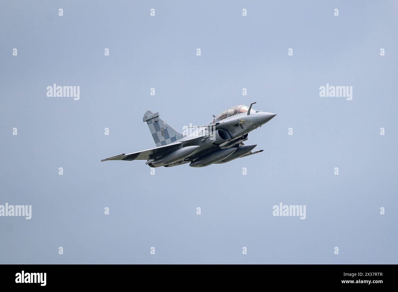 Velika Gorica, Croatia. 25th Apr, 2024. Rafale two-seater fighter land ...