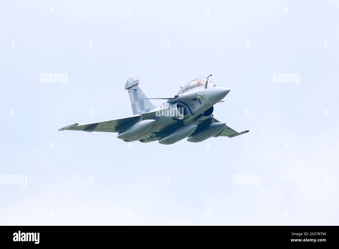 Velika Gorica, Croatia. 25th Apr, 2024. Rafale two-seater fighter land ...