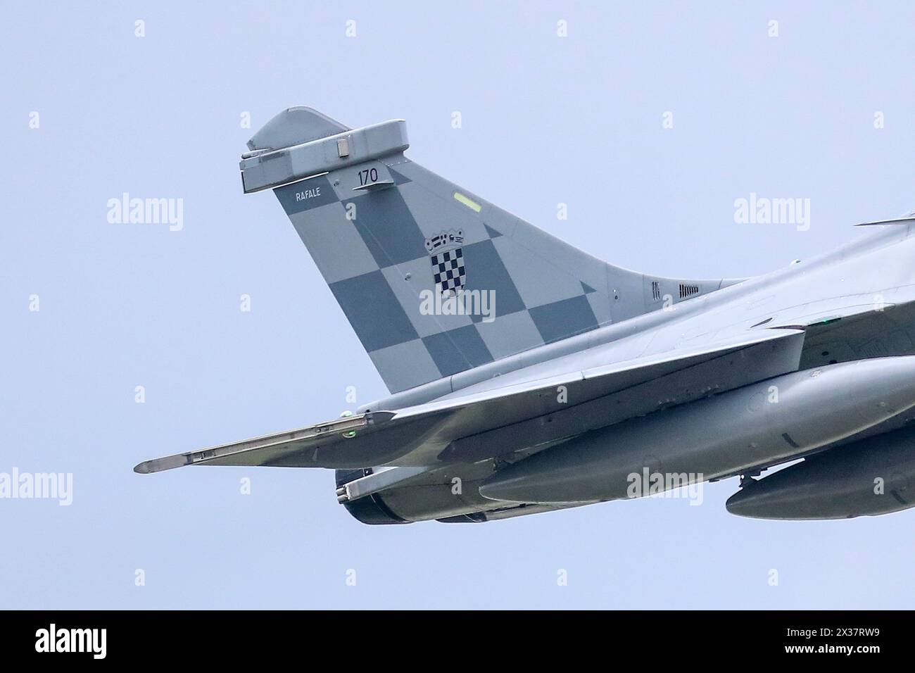 Velika Gorica, Croatia. 25th Apr, 2024. Rafale two-seater fighter land ...
