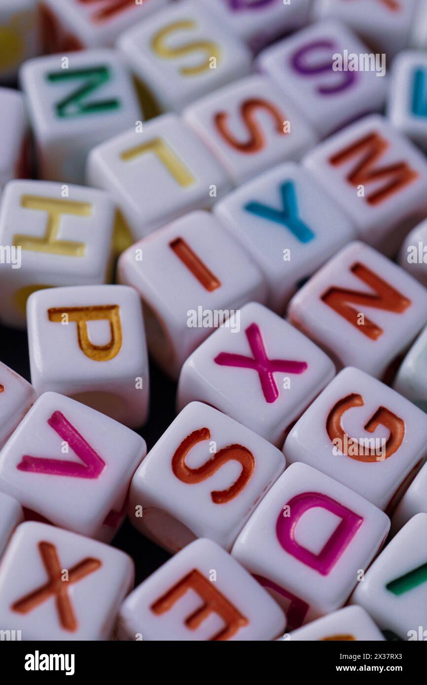 Kids color cubes letters hi-res stock photography and images - Alamy
