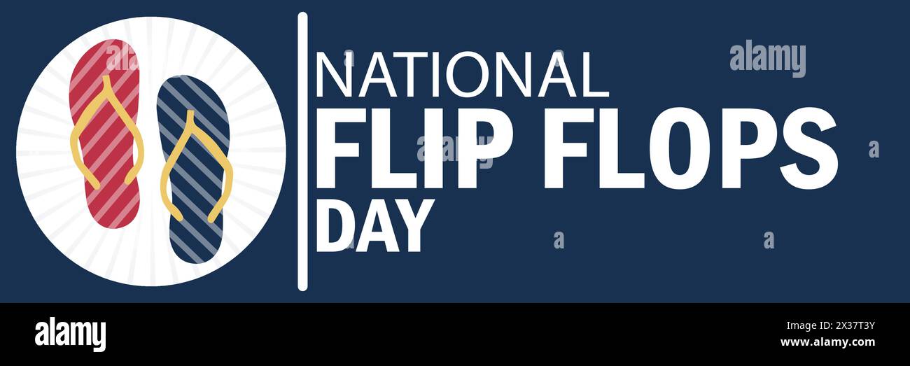 National Flip Flops day. Suitable for greeting card, poster and banner ...