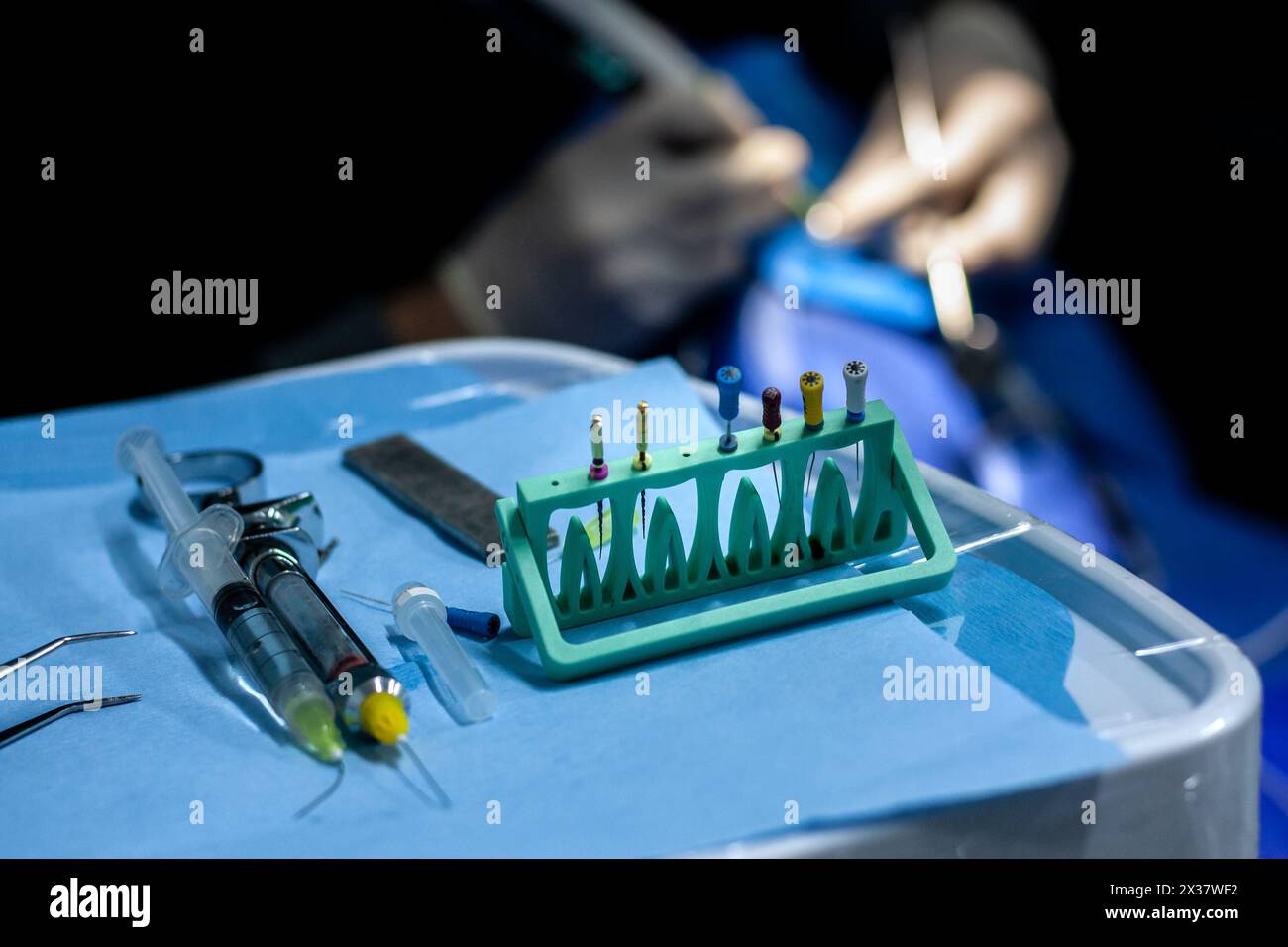 Endodontic treatment to the patient Stock Photo - Alamy