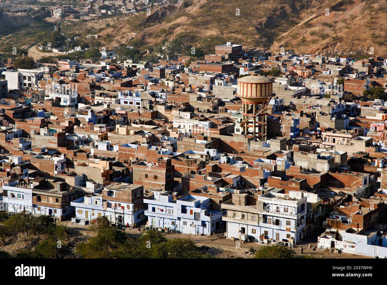 India, Rajasthan, Jaipur, panoramic view of the city from the Sun ...