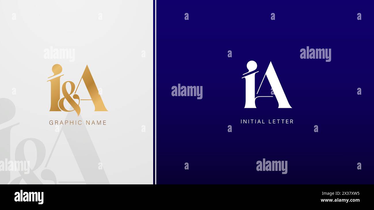i and a initials letters monogram logo ampersand symbol for business ...