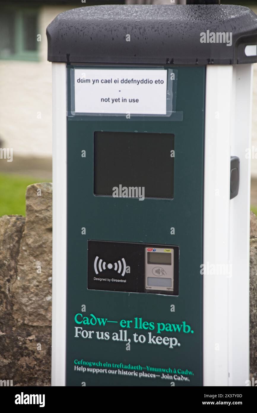 Electric car charging point in carpark of Tintern Abbey installed by ...