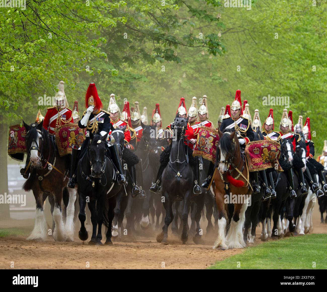 Hyde Park, London, UK. 25th April, 2024. The King's mounted bodyguard ...