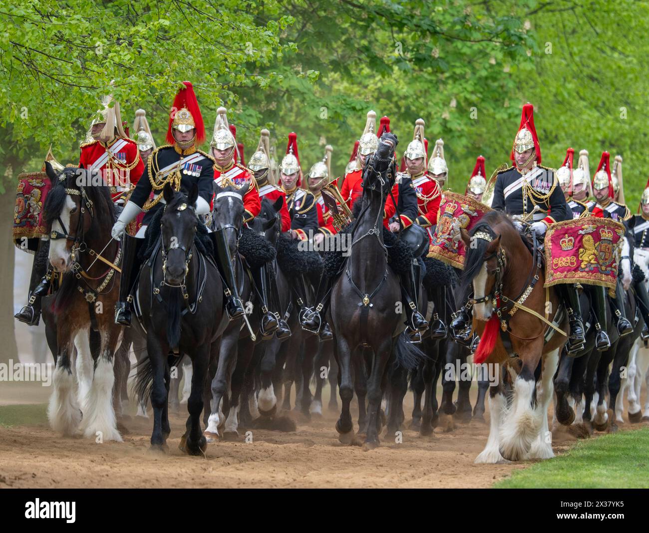 Hyde Park, London, UK. 25th April, 2024. The King's mounted bodyguard ...