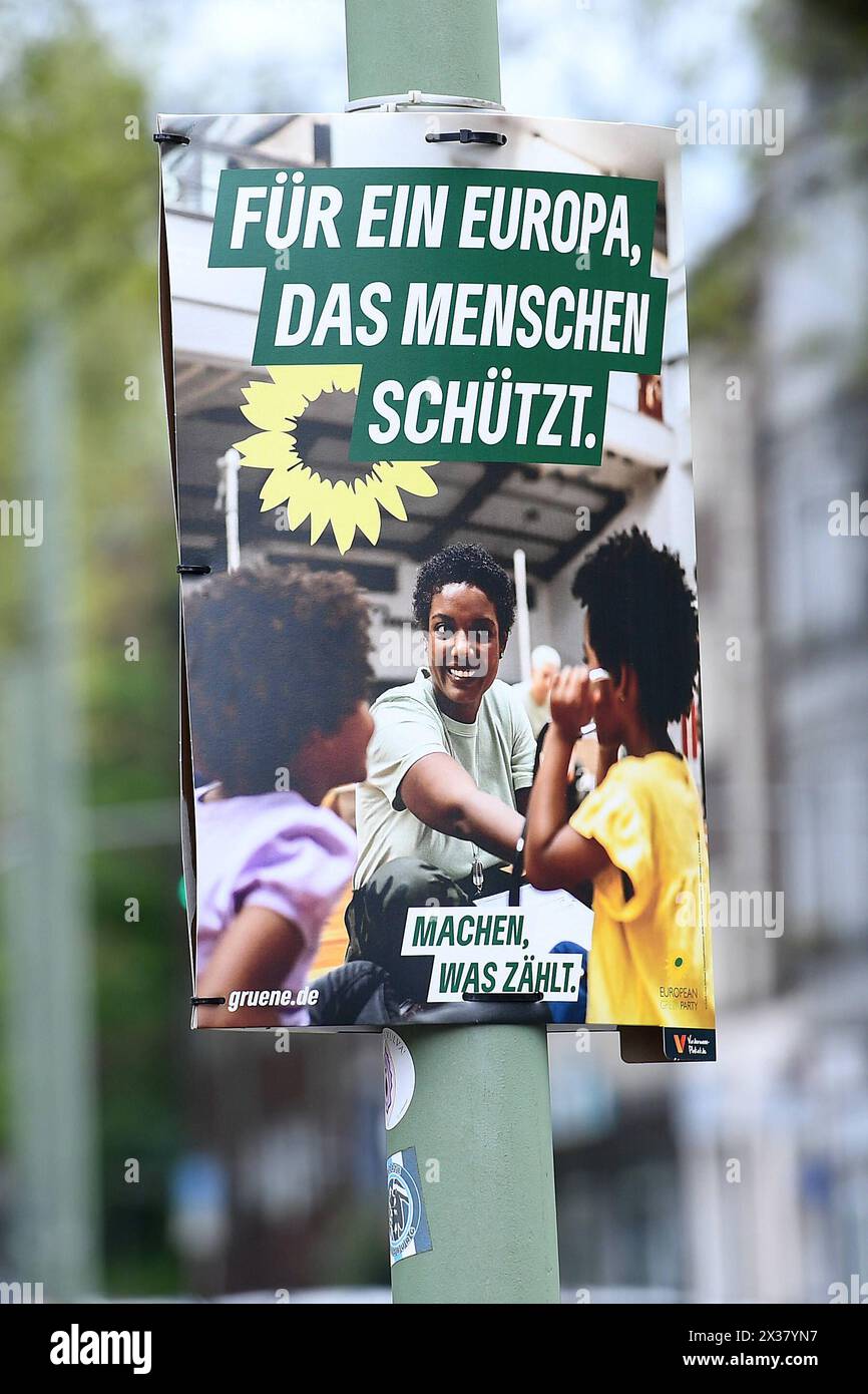Wahlplakate zur Europawahl 2024 Ein Wahlplakat der Partei Bündnis 90 ...