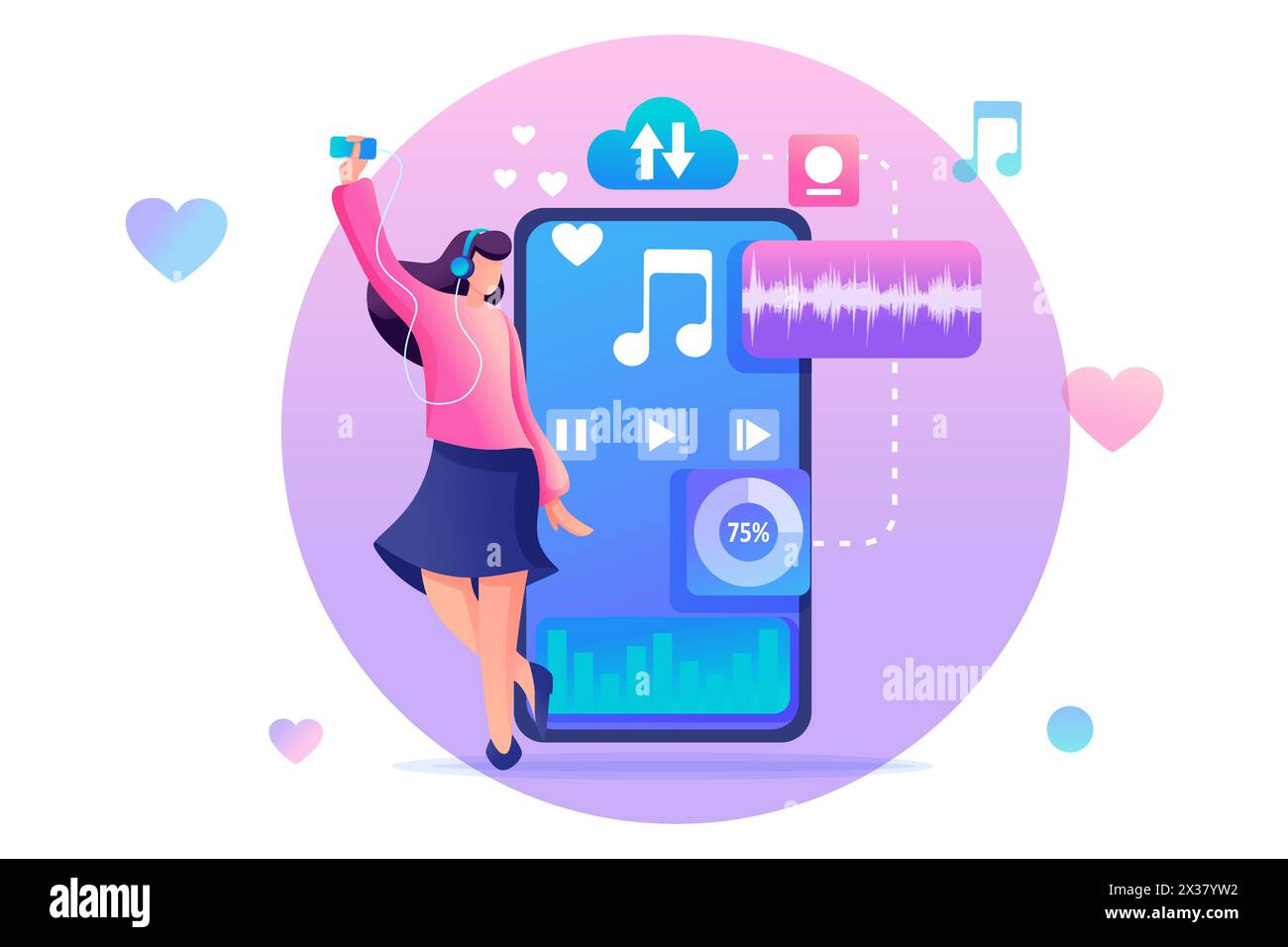 Connection through music Cut Out Stock Images & Pictures - Alamy