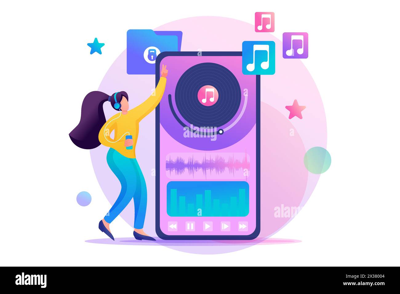 Connection through music Cut Out Stock Images & Pictures - Alamy