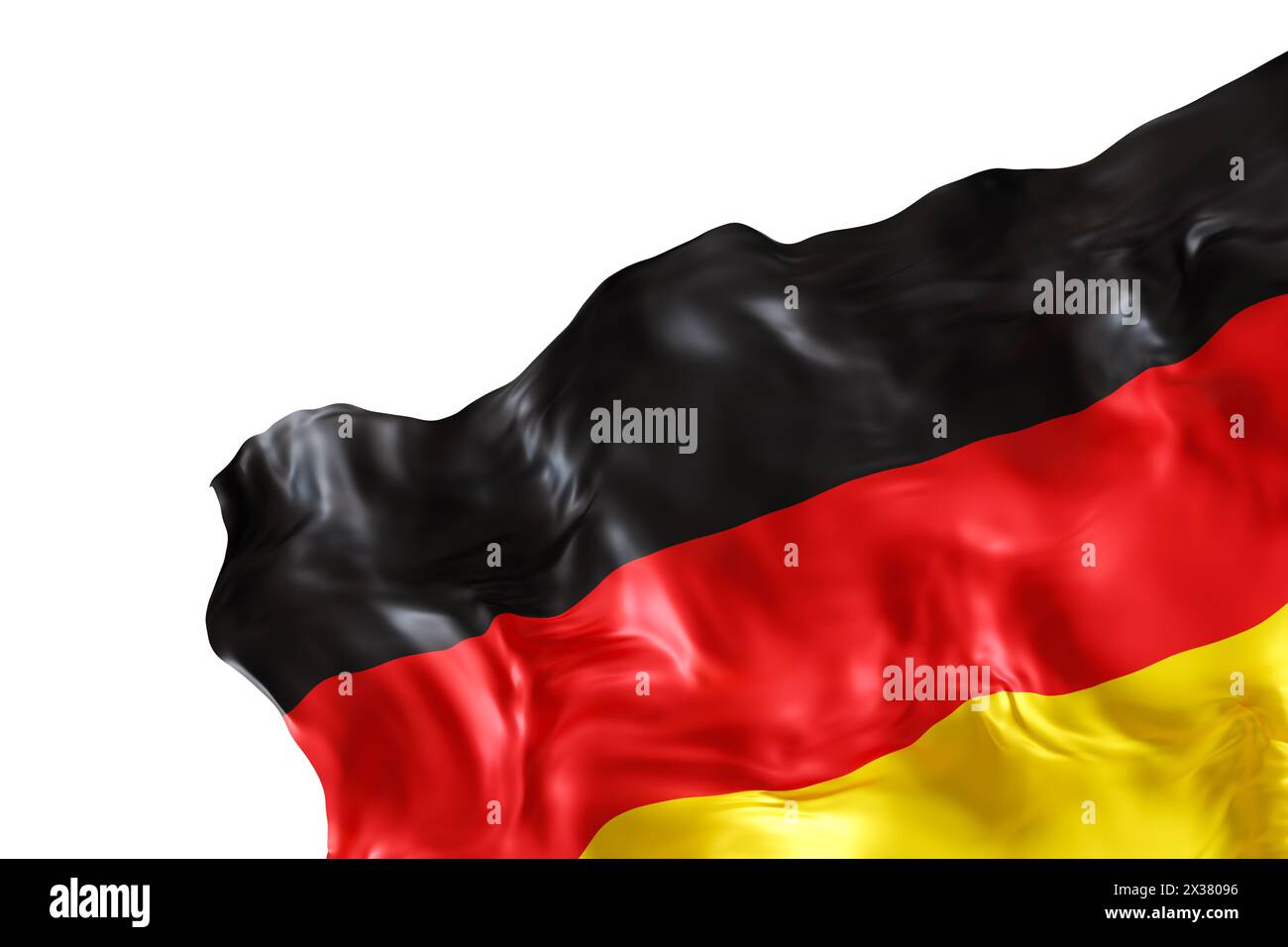 Realistic flag of Germany with folds, isolated on white background ...